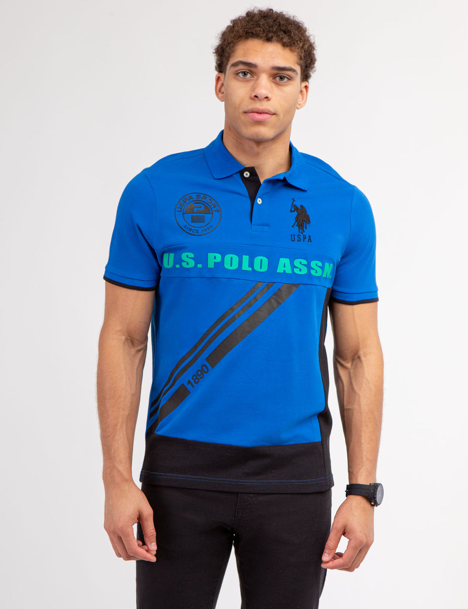 DIAGONAL GRAPHIC PIECED PIQUE POLO SHIRT– U.S. Polo Assn.