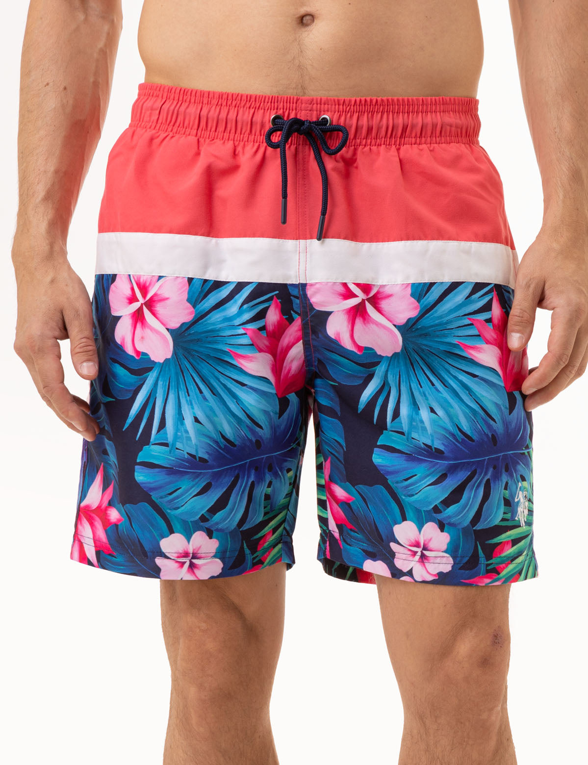 7 TROPICAL COLORBLOCK SWIM TRUNKS– U.S. Polo Assn.