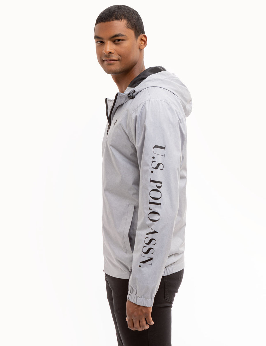 USPA HEATHERED HOODED WINDBREAKER– U.S. Polo Assn.