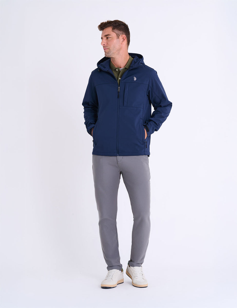 HOODED BONDED SOFTSHELL JACKET– U.S. Polo Assn.