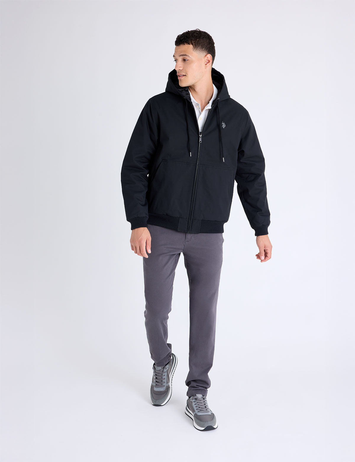 SOLID MIDWEIGHT HOODED JACKET– U.S. Polo Assn.