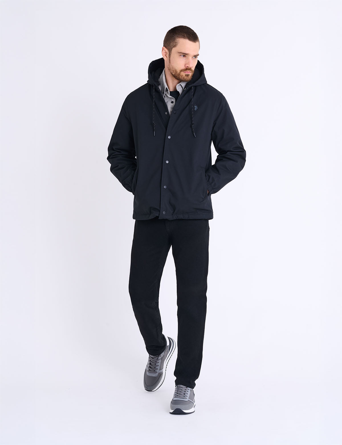 HOODED SNAP FRONT JACKET– U.S. Polo Assn.