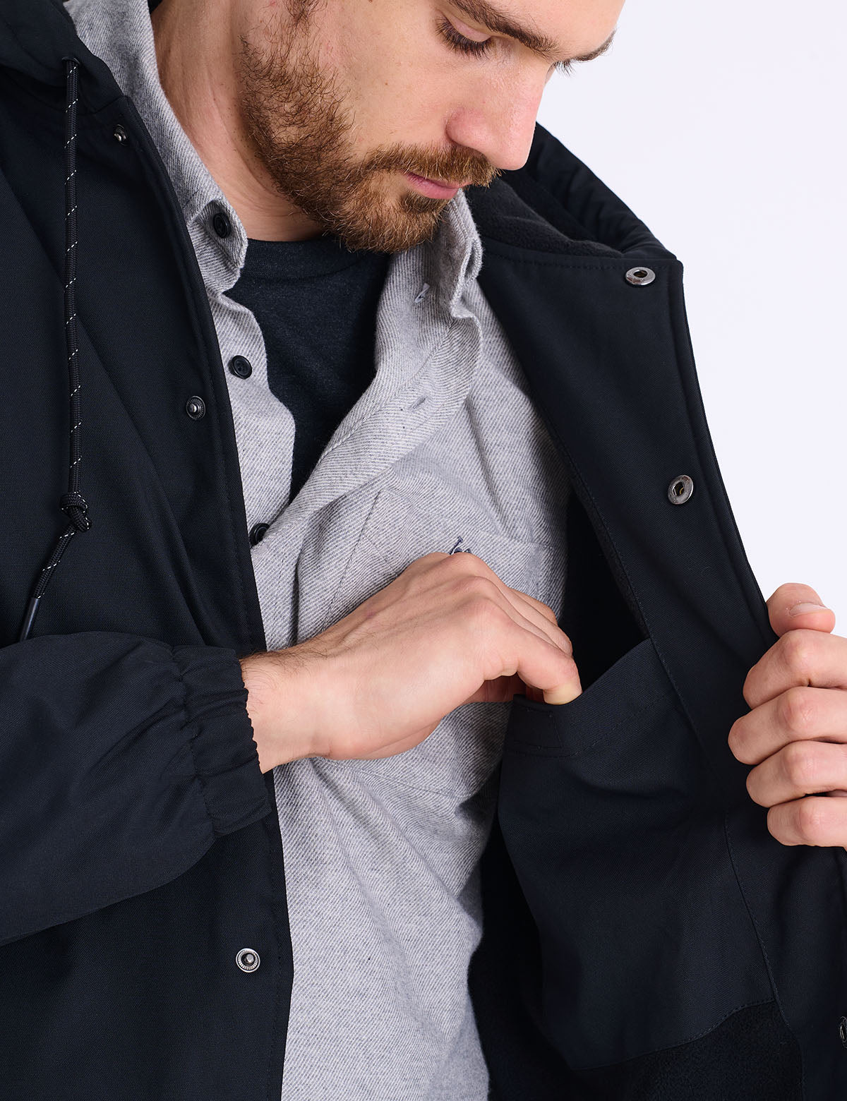 HOODED SNAP FRONT JACKET– U.S. Polo Assn.