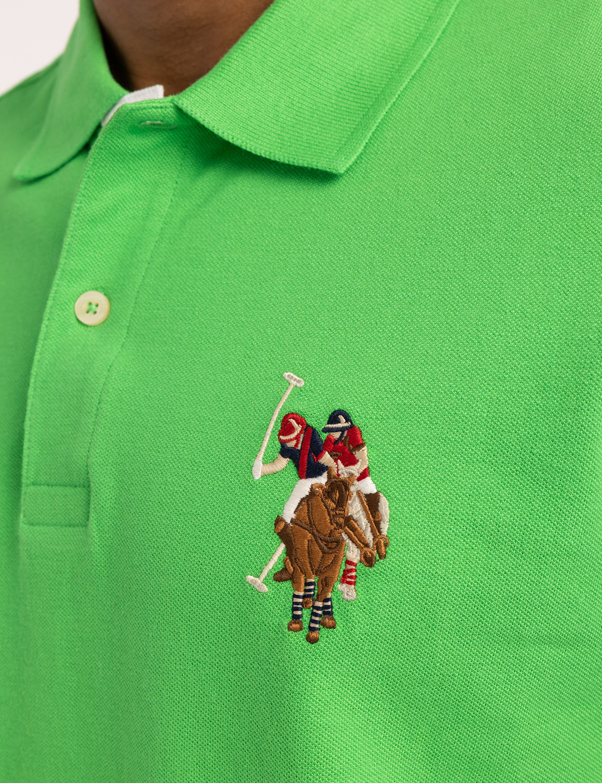 MULTI COLOR BIG LOGO SOLID POLO SHIRT– U.S. Polo Assn.