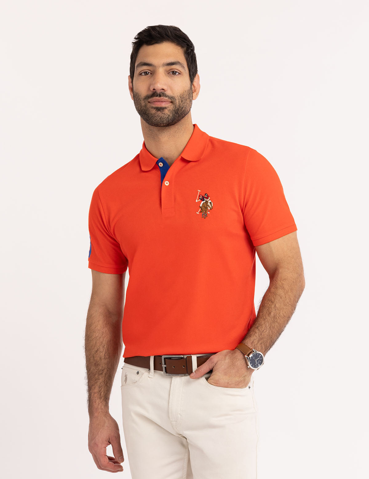 MULTI COLOR BIG LOGO SOLID POLO SHIRT– U.S. Polo Assn.