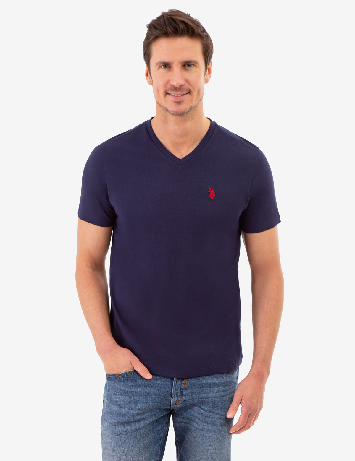 SOLID V-NECK T-SHIRT– U.S. Polo Assn.