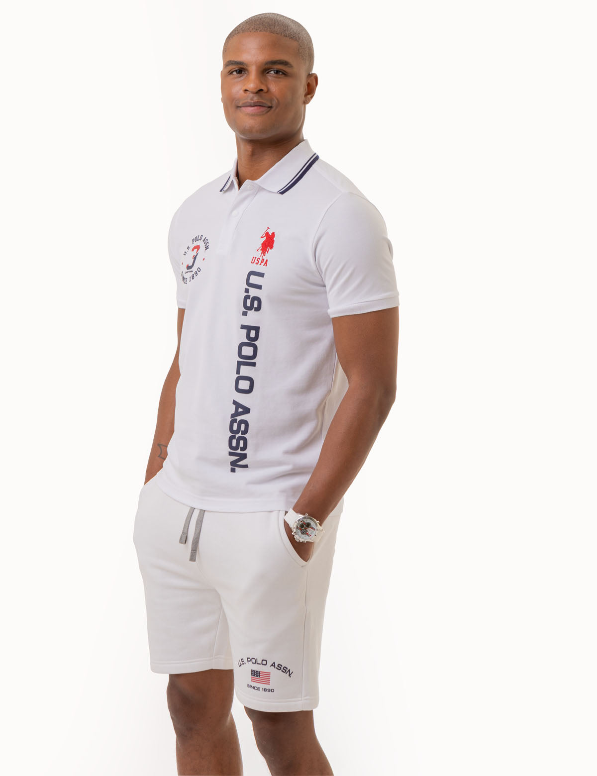 SNAP CLOSURE VERTICAL WORDMARK POLO SHIRT– U.S. Polo Assn.