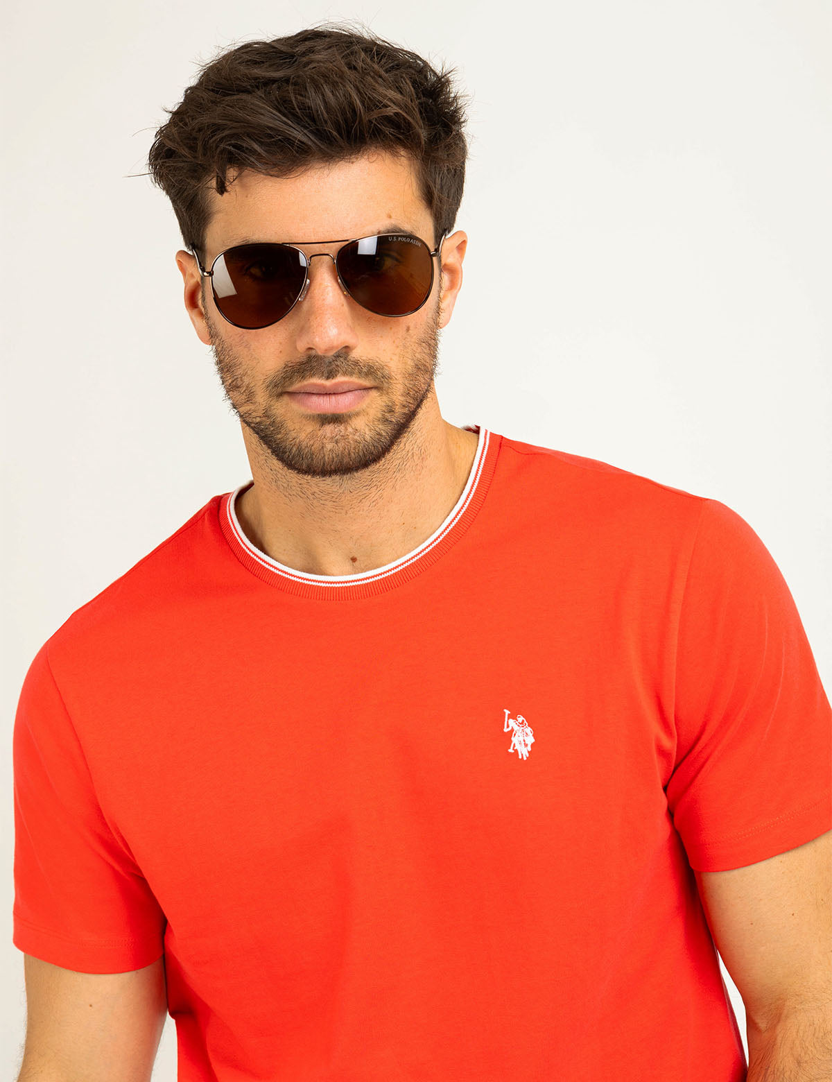 TIPPED CREW NECK COLLAR T-SHIRT– U.S. Polo Assn.