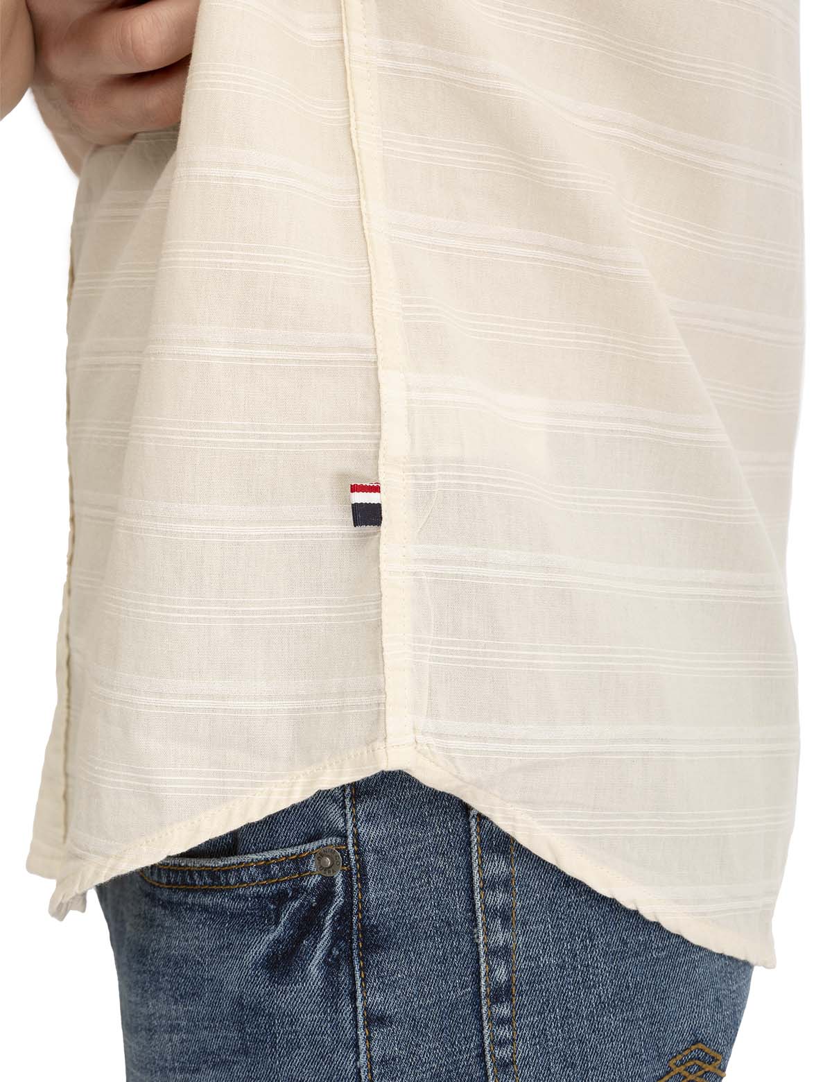 WHITE LABEL STRIPE SHORT SLEEVE WOVEN SHIRT– U.S. Polo Assn.