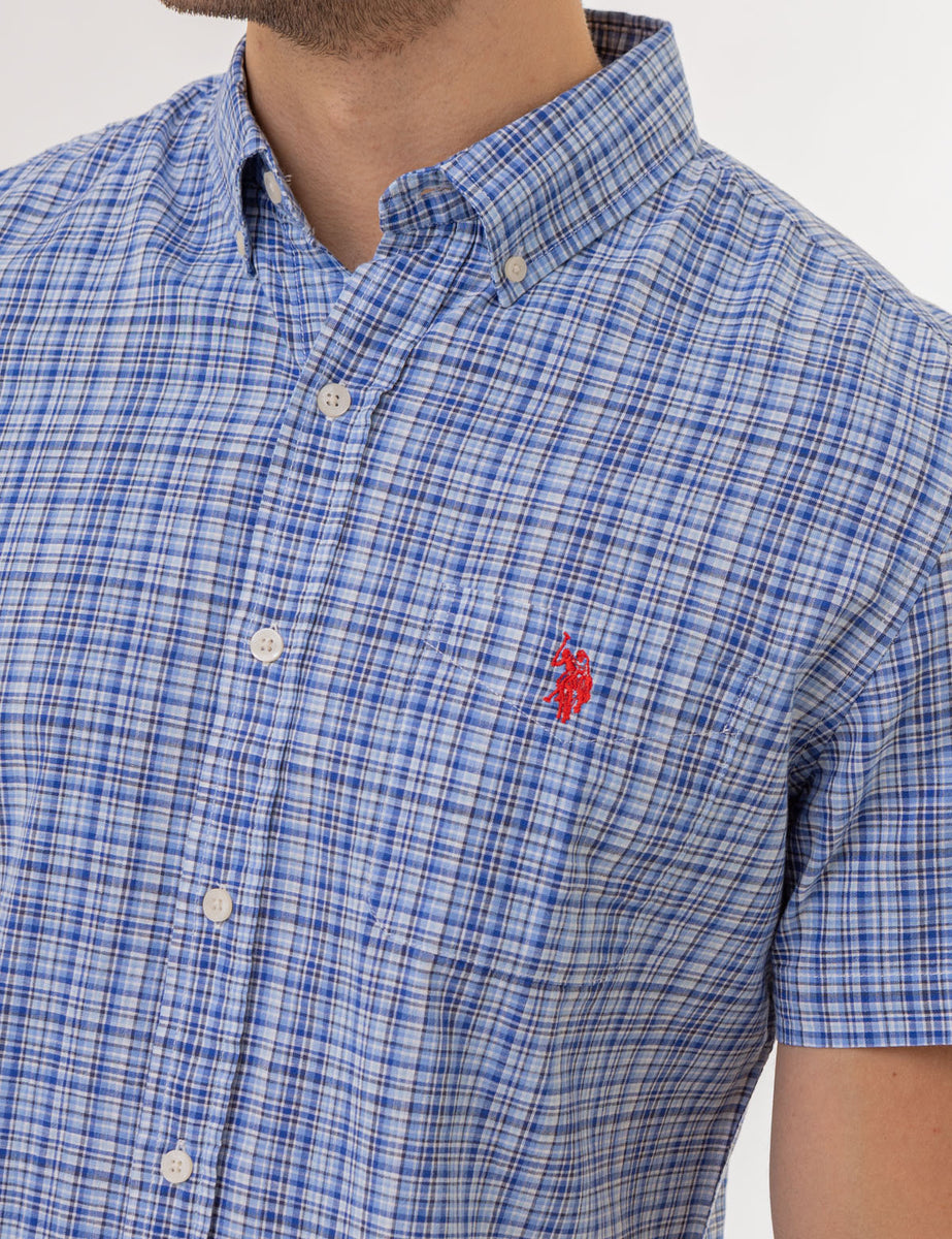 PLAID SLUB POPLIN SHORT SLEEVE SHIRT– U.S. Polo Assn.