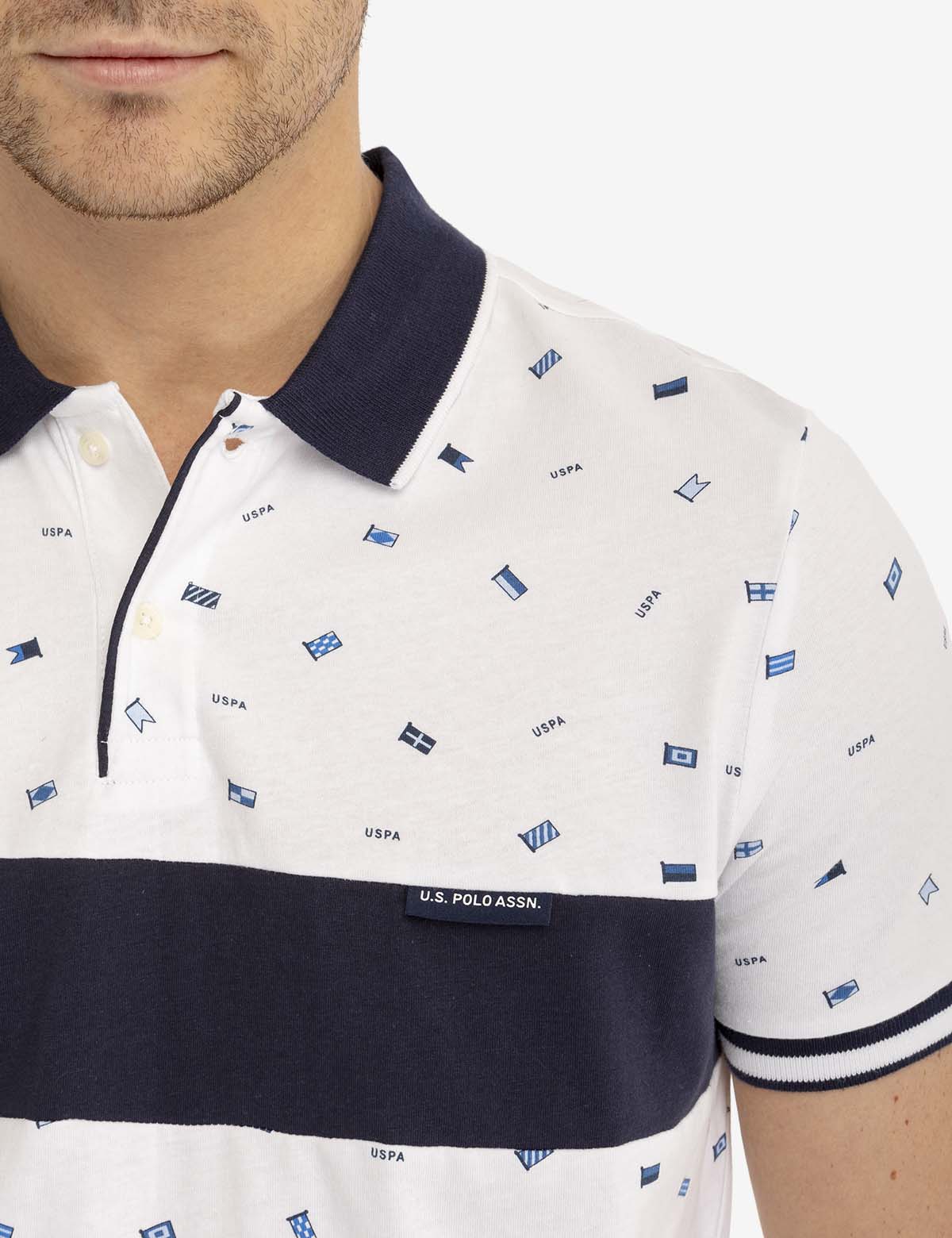 ALL OVER FLAG PRINTED JERSEY POLO SHIRT– U.S. Polo Assn.