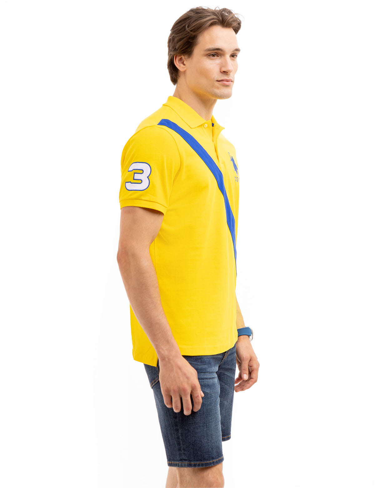 DIAGONAL SASH FRONT PIQUE POLO SHIRT– U.S. Polo Assn.