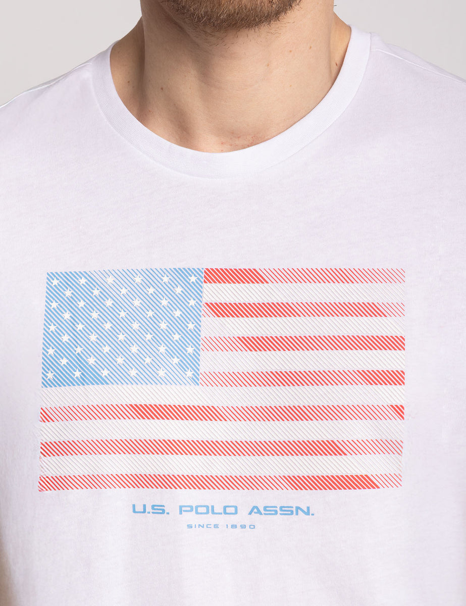 DIAGONAL STRIPES FLAG GRAPHIC T-SHIRT– U.S. Polo Assn.