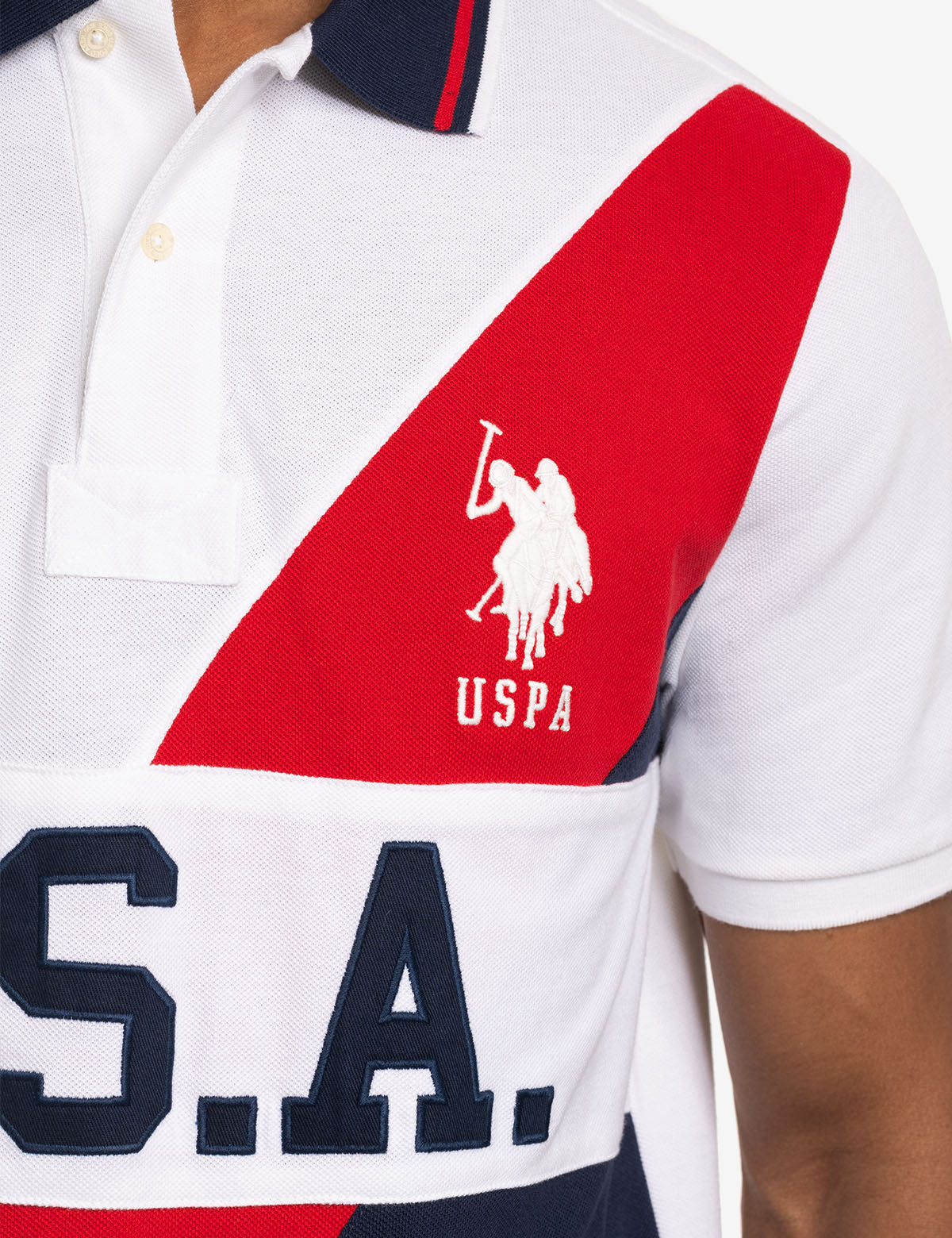 USA SASH COLOR BLOCK PIQUE POLO SHIRT– U.S. Polo Assn.