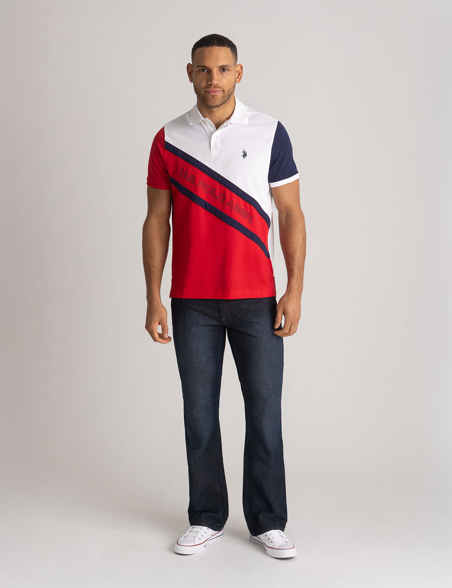 COLOR BLOCK DOUBLE DIAGONAL SASH POLO SHIRT– U.S. Polo Assn.