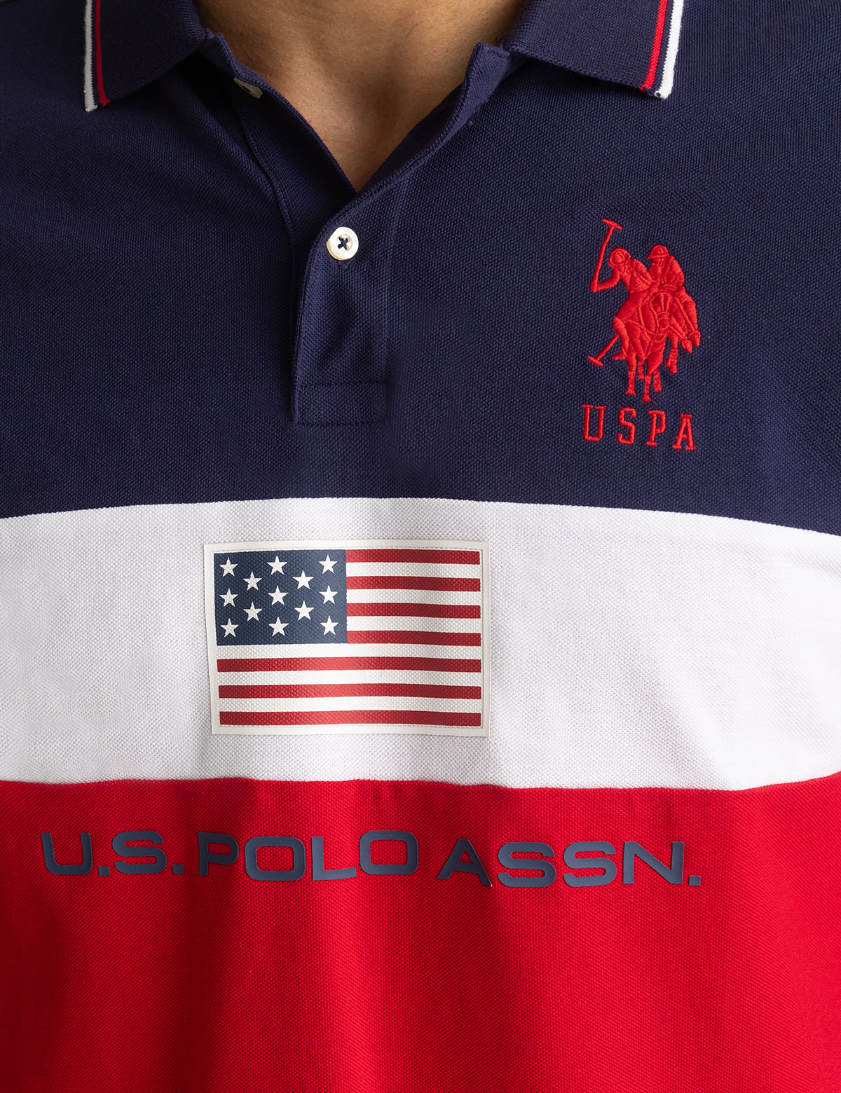 FLAG COLOR BLOCK PIQUE POLO SHIRT– U.S. Polo Assn.