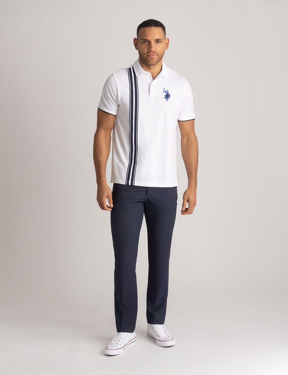 VERTICAL TRICOT TRIM PIQUE POLO SHIRT– U.S. Polo Assn.