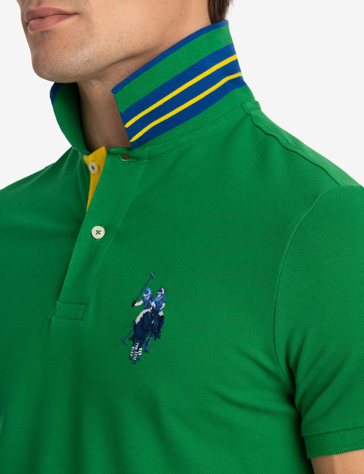 SLIM FIT BIG LOGO MULTI-TONAL POLO SHIRT– U.S. Polo Assn.