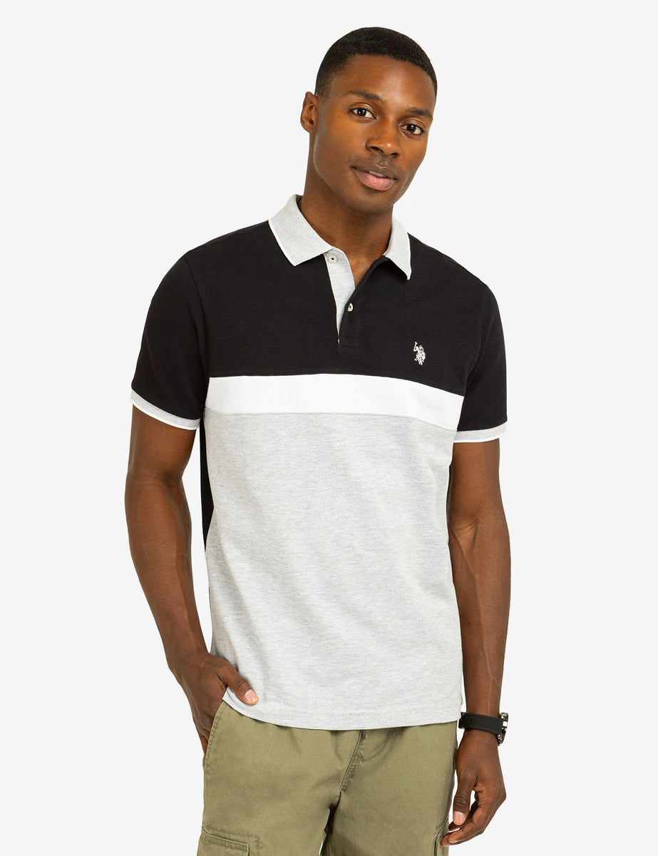 COLOR BLOCK OTTOMAN TEXTURE KNIT POLO SHIRT– U.S. Polo Assn.