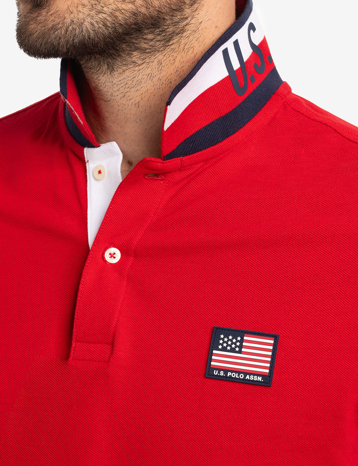 FLAG PIQUE POLO SHIRT WITH UNDER COLLAR DETAIL– U.S. Polo Assn.