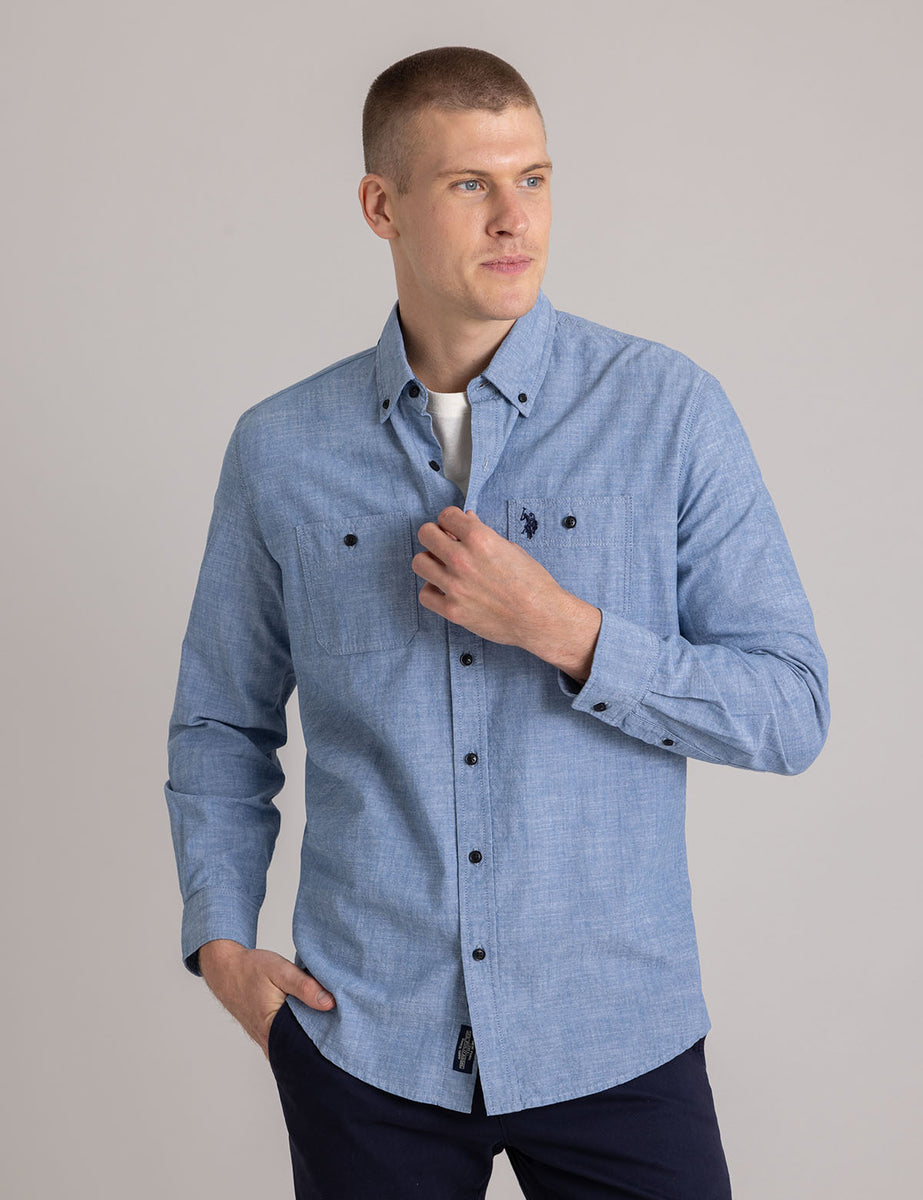 COTTON CANVAS LONG SLEEVE SHIRT– U.S. Polo Assn.