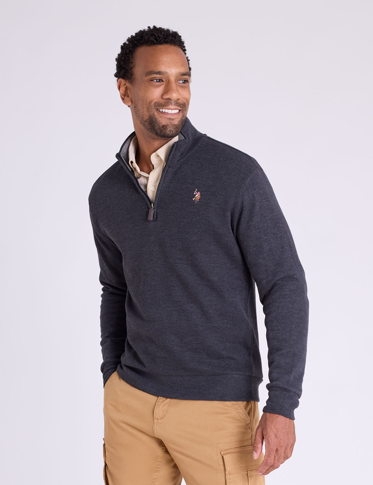 1/4 ZIP MOCK NECK FLATBACK PULLOVER– U.S. Polo Assn.