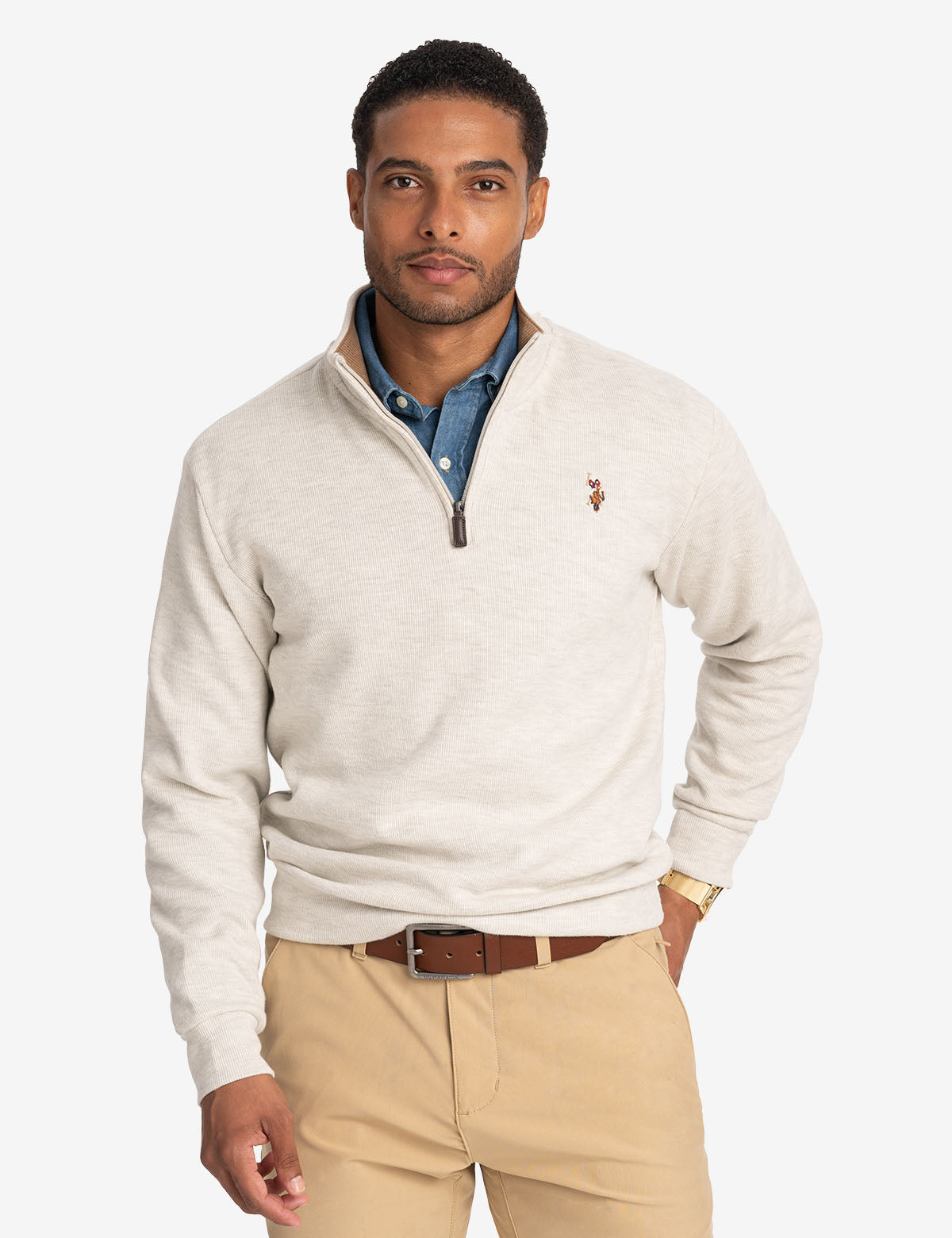 1/4 ZIP MOCK NECK FLATBACK PULLOVER– U.S. Polo Assn.