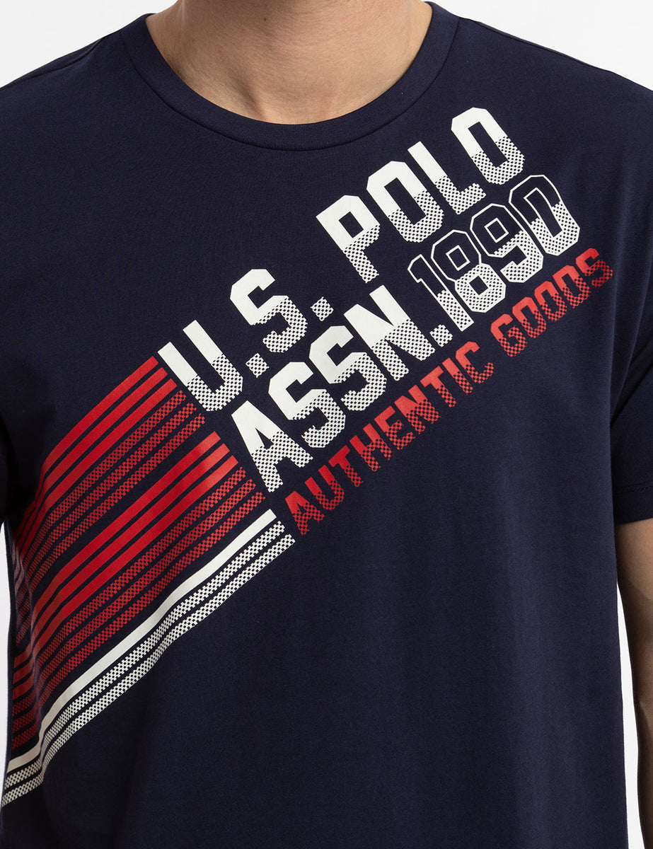 DIAGONAL STRIPE GRAPHIC JERSEY T-SHIRT– U.S. Polo Assn.