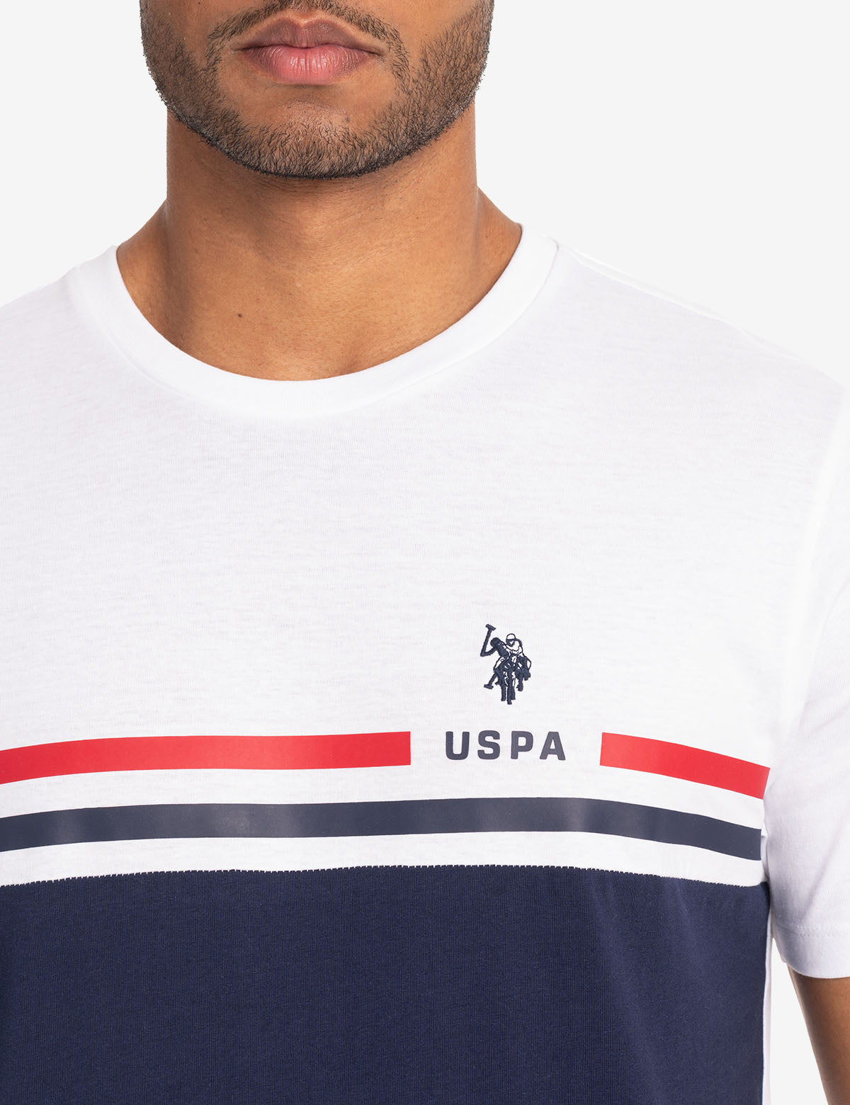 USPA STRIPE PRINT JERSEY T-SHIRT– U.S. Polo Assn.
