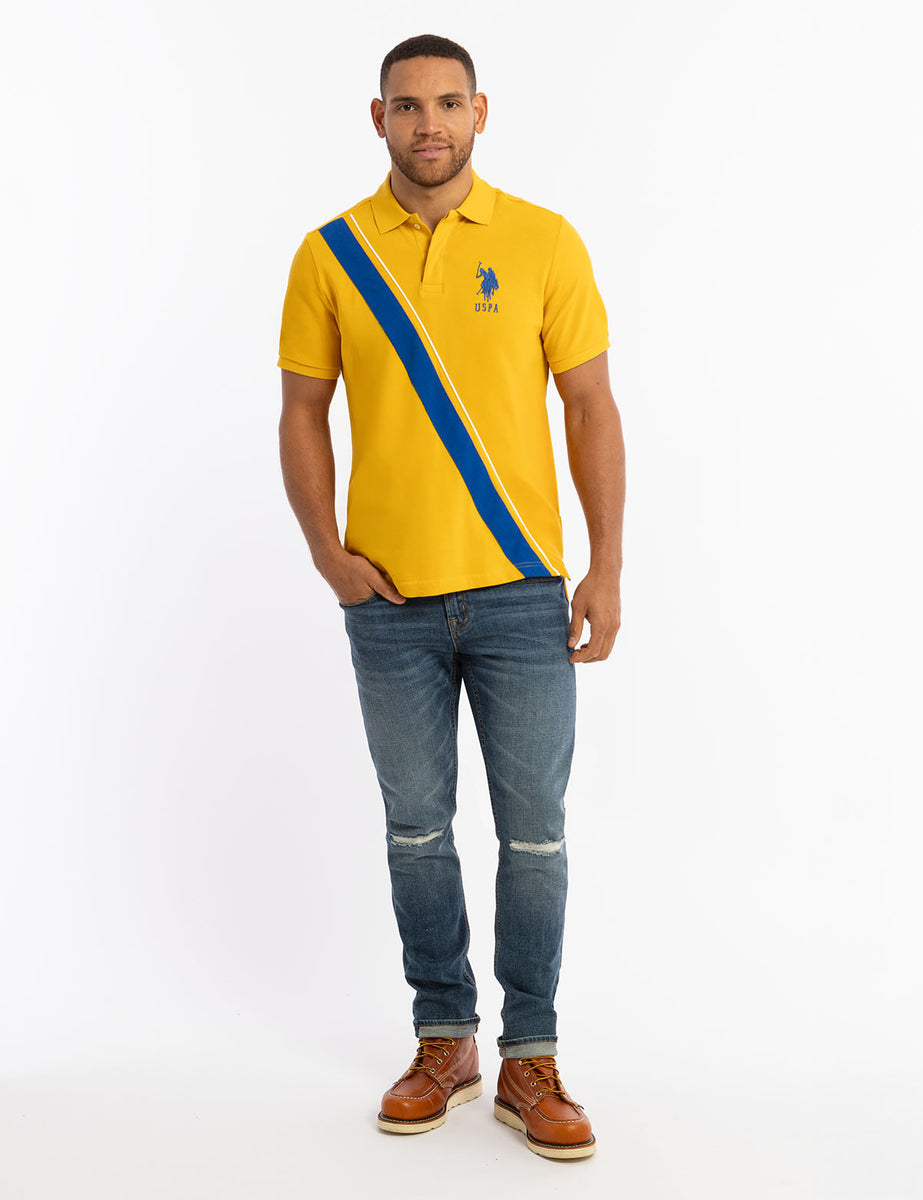 DIAGONAL COLOR BLOCK SASH PIQUE POLO SHIRT– U.S. Polo Assn.
