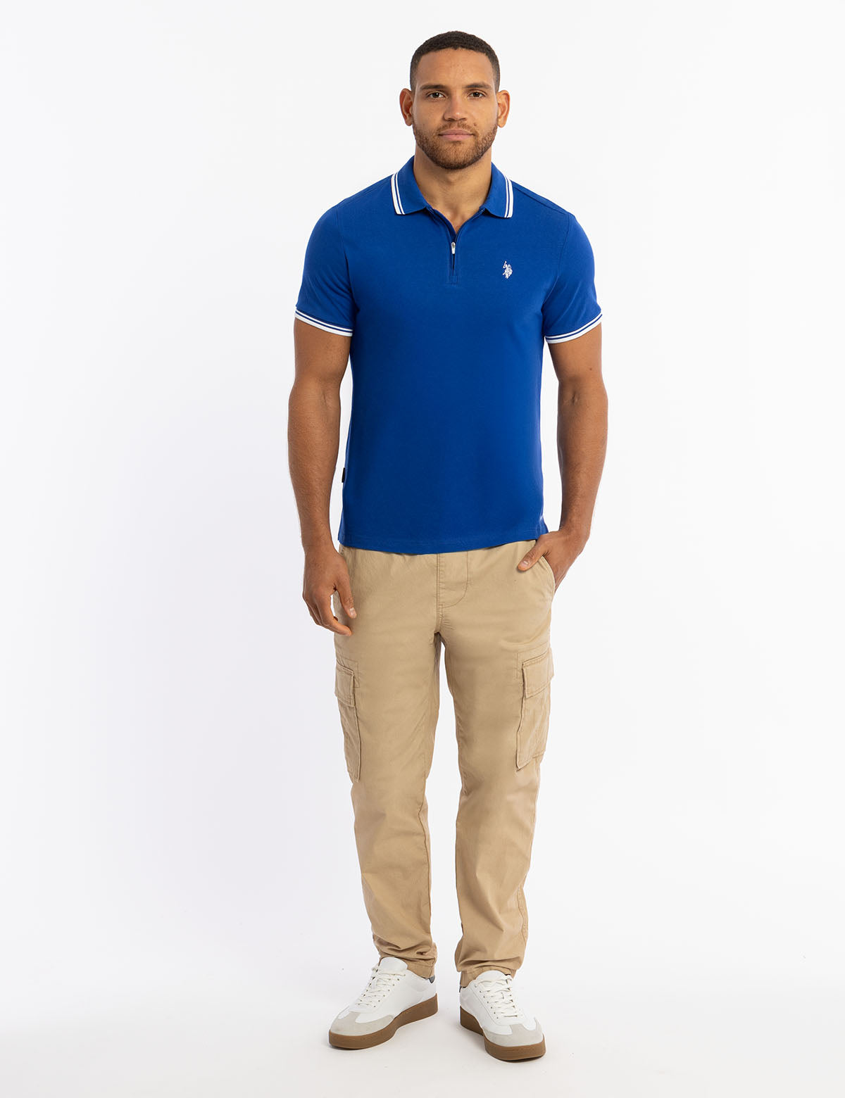 ZIPPER PLACKET TIPPED JERSEY POLO SHIRT– U.S. Polo Assn.