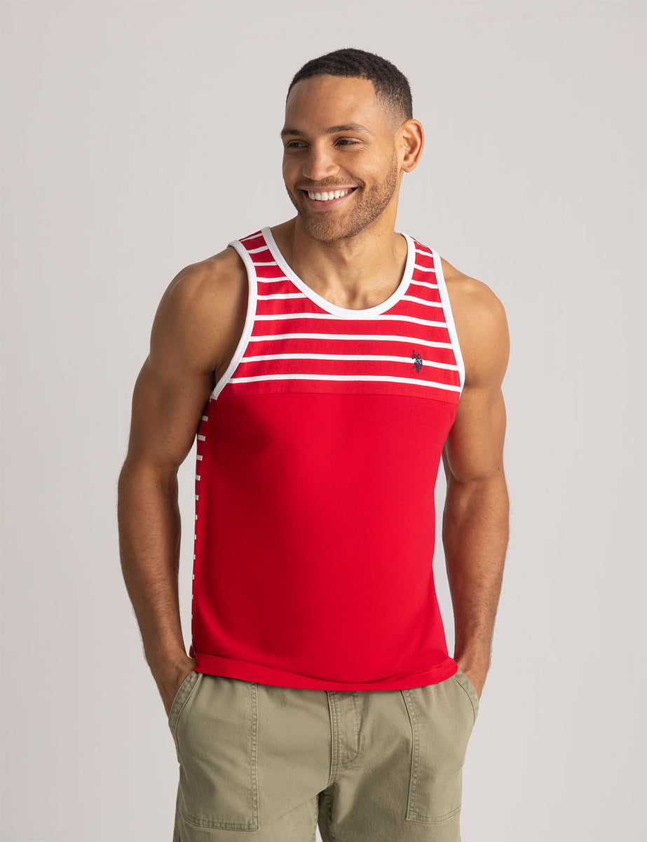 YARN DYE COLOR BLOCK STRIPE MUSCLE TANK– U.S. Polo Assn.