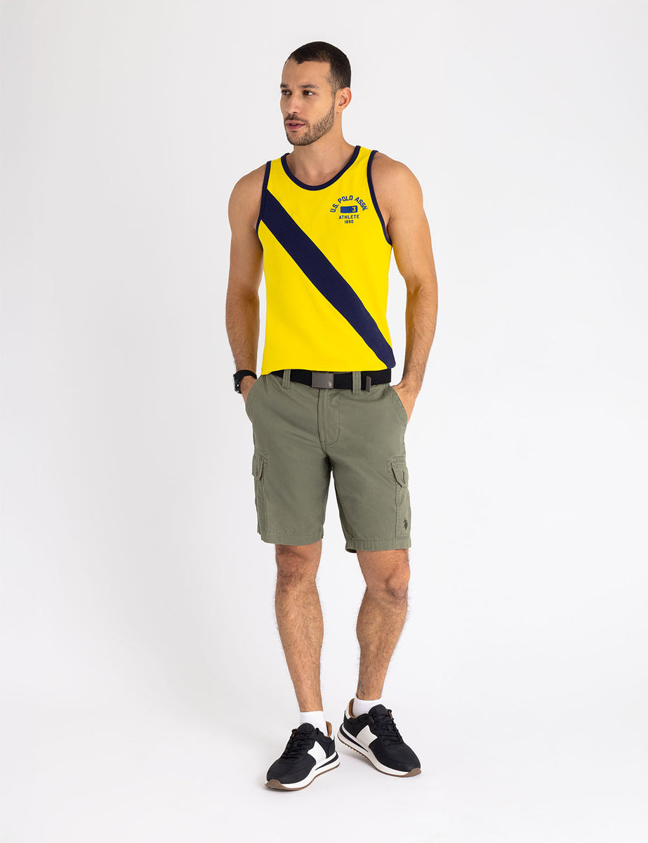 CONTRAST DIAGONAL SASH MUSCLE TANK– U.S. Polo Assn.