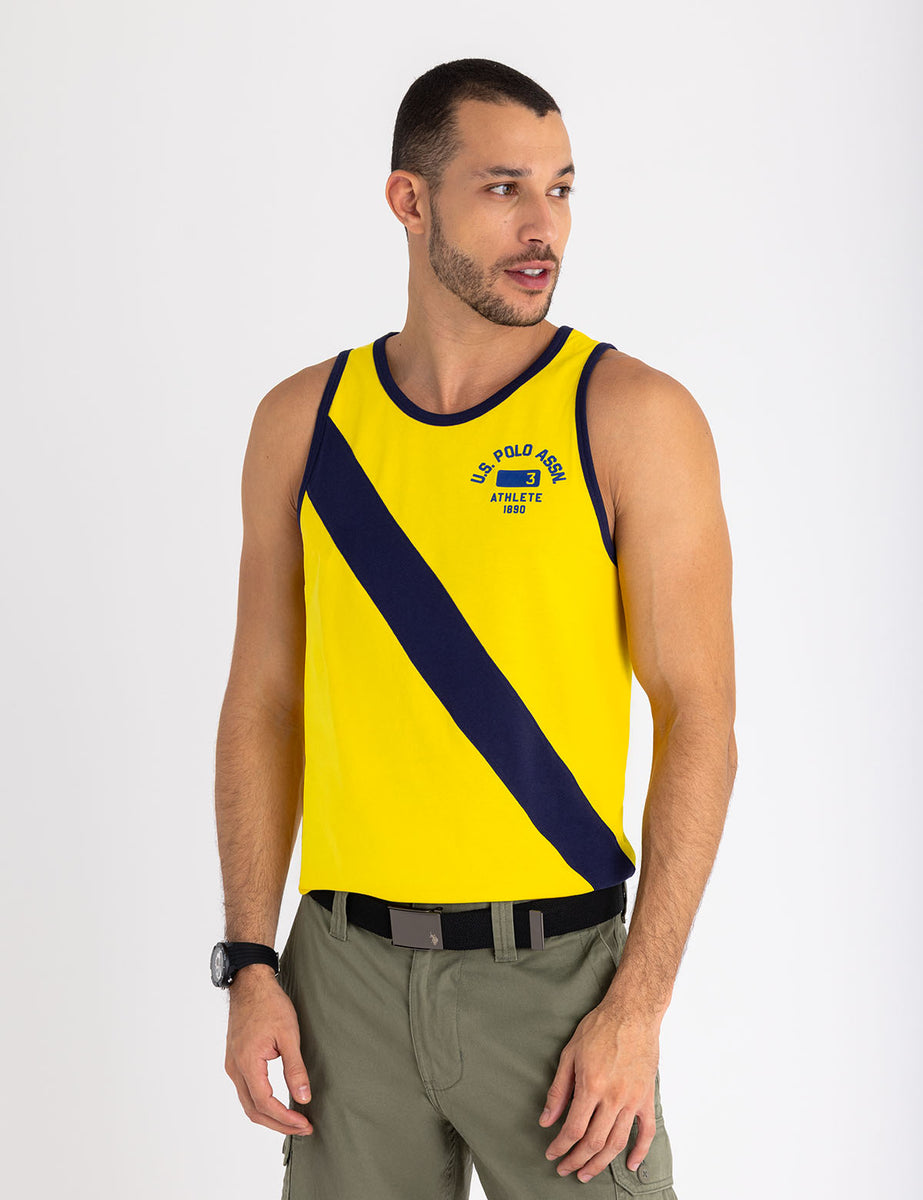 CONTRAST DIAGONAL SASH MUSCLE TANK– U.S. Polo Assn.