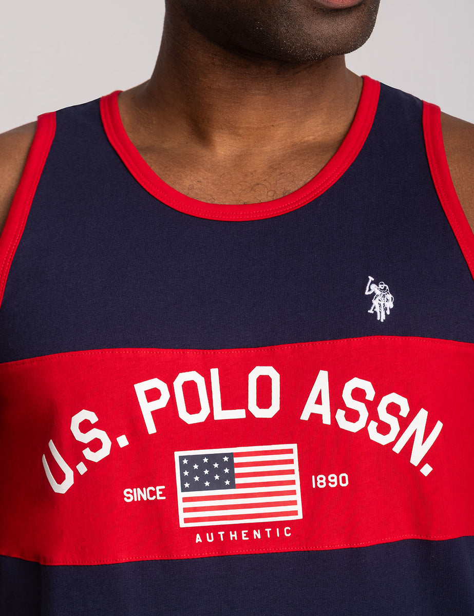 COLOR BLOCK FLAG MUSCLE TANK– U.S. Polo Assn.