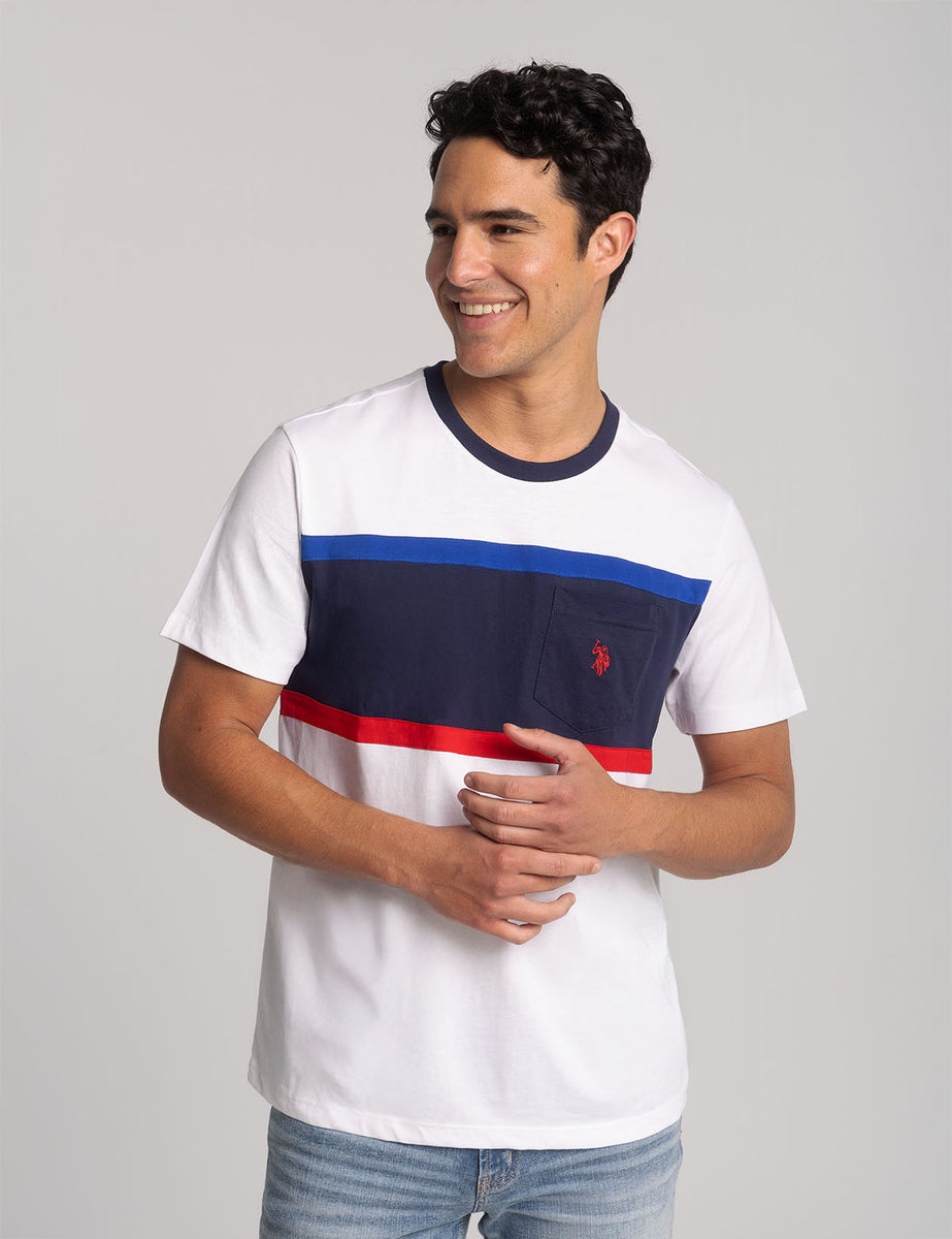 COLOR BLOCK RINGER CREW POCKET T-SHIRT– U.S. Polo Assn.