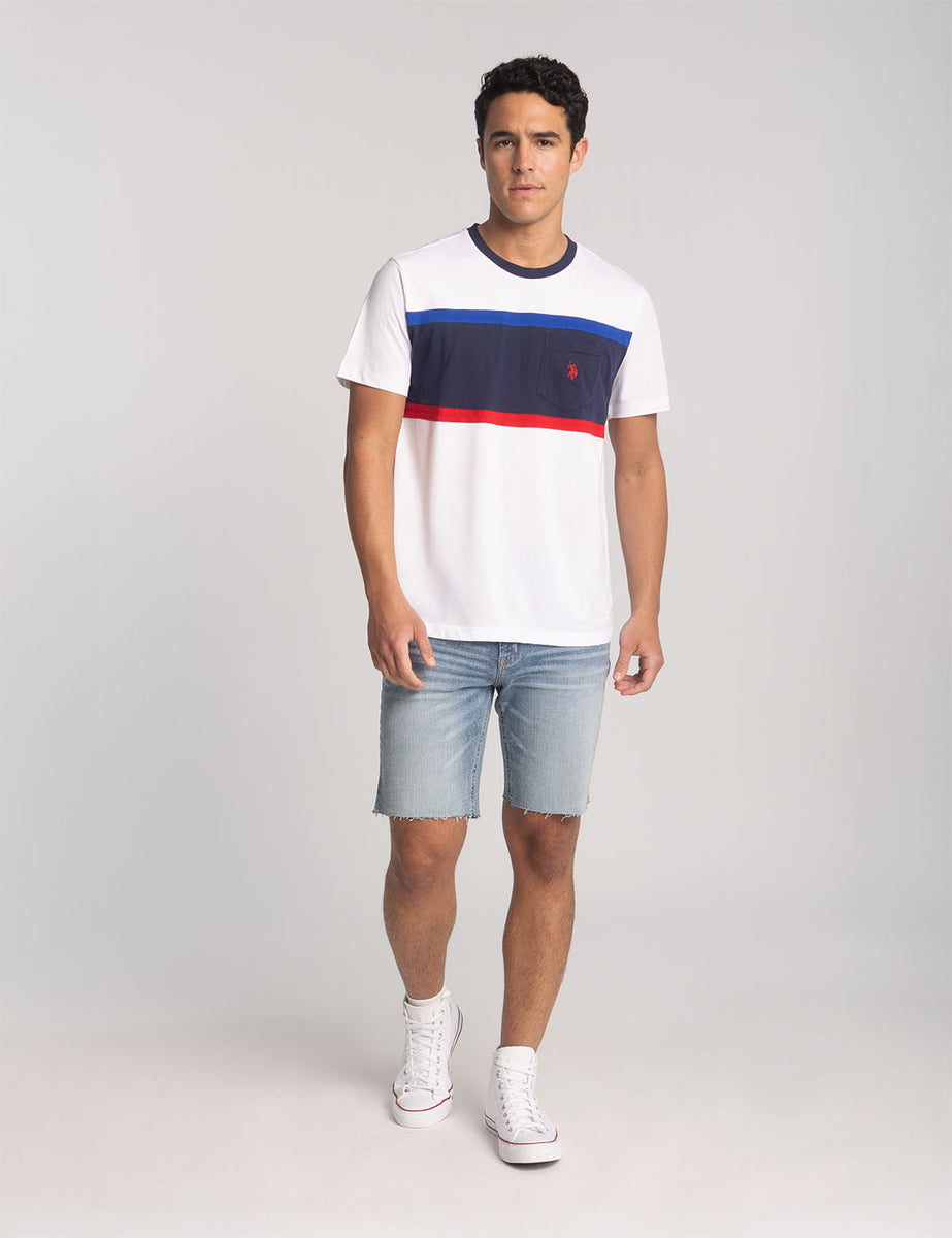 COLOR BLOCK RINGER CREW POCKET T-SHIRT– U.S. Polo Assn.