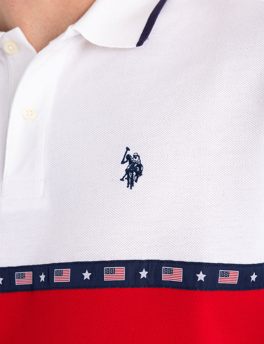FLAG TAPE COLOR BLOCK PIQUE POLO SHIRT– U.S. Polo Assn.