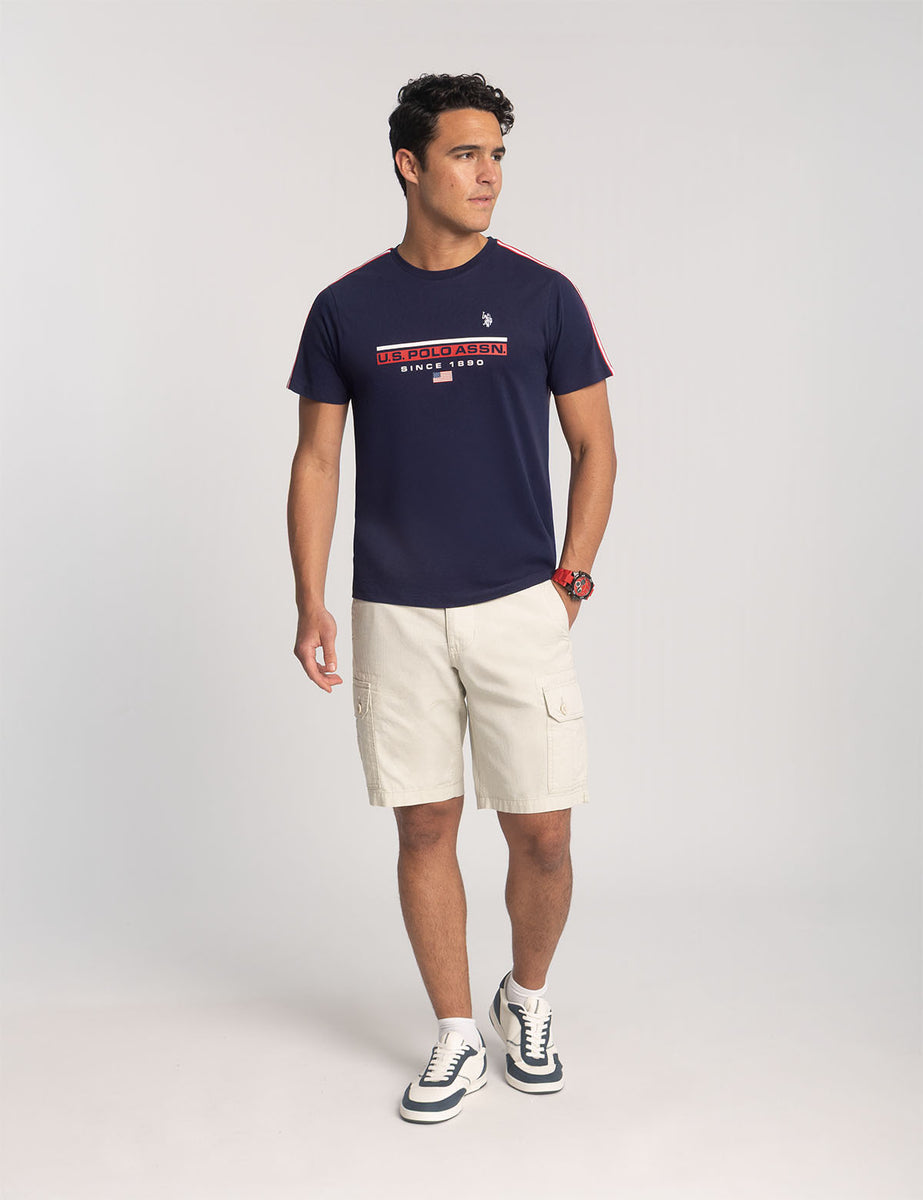 SHOULDER TRICOT TAPE JERSEY GRAPHIC T-SHIRT– U.S. Polo Assn.