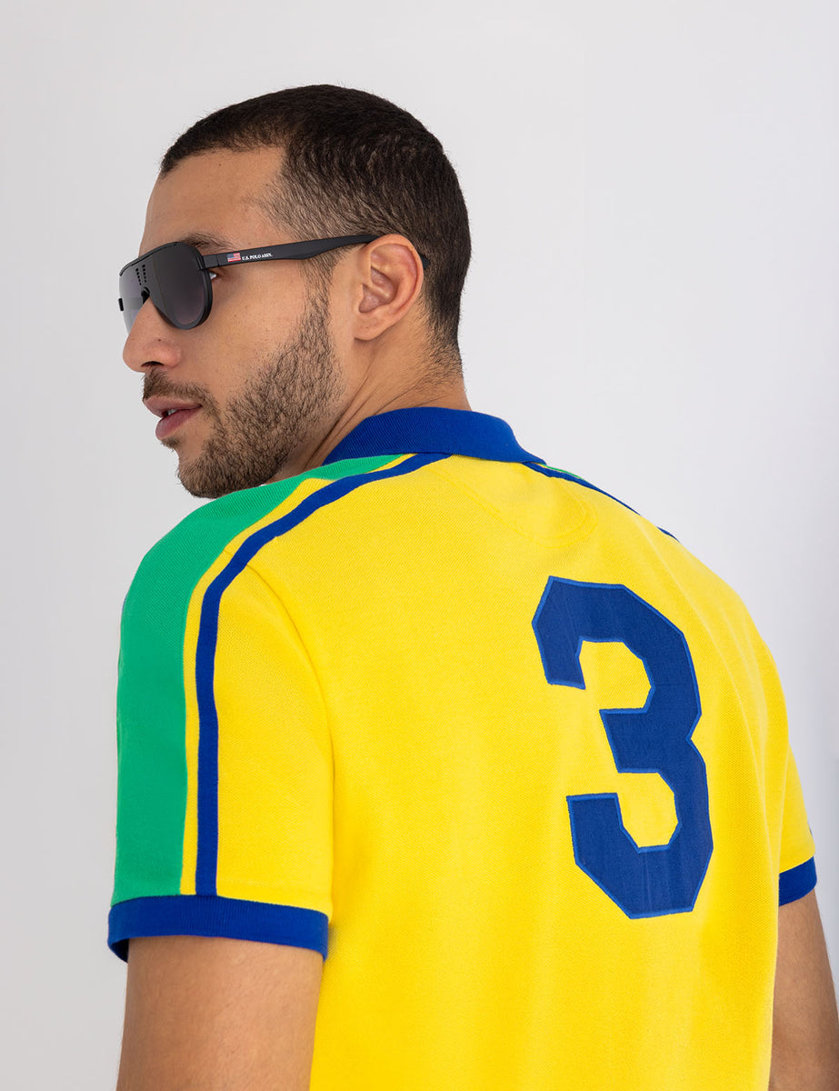 BRAZIL COLOR BLOCK PIQUE POLO SHIRT– U.S. Polo Assn.