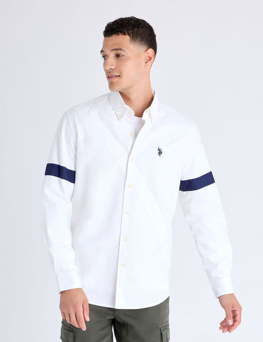 LONG SLEEVE DIAGONAL SASH SOLID OXFORD SHIRT– U.S. Polo Assn.