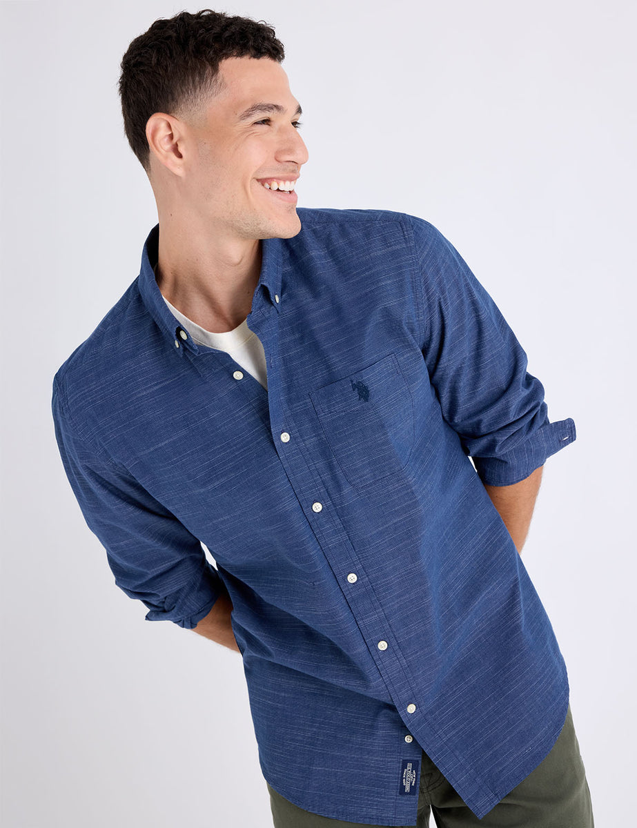 LONG SLEEVE HORIZONTAL TEXTURE STRIPE SHIRT– U.S. Polo Assn.