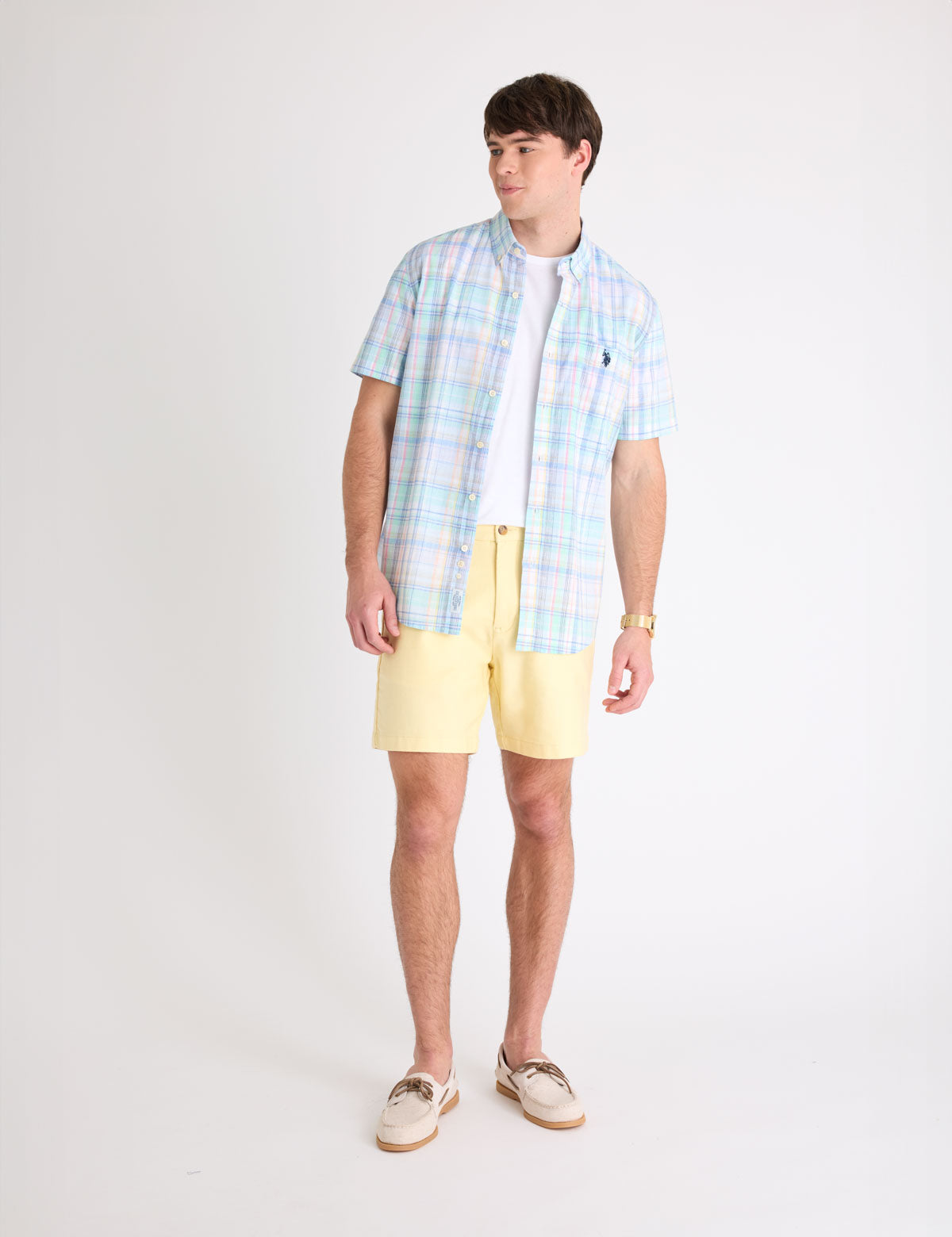 SHORT SLEEVE PLAID POPLIN SHIRT– U.S. Polo Assn.