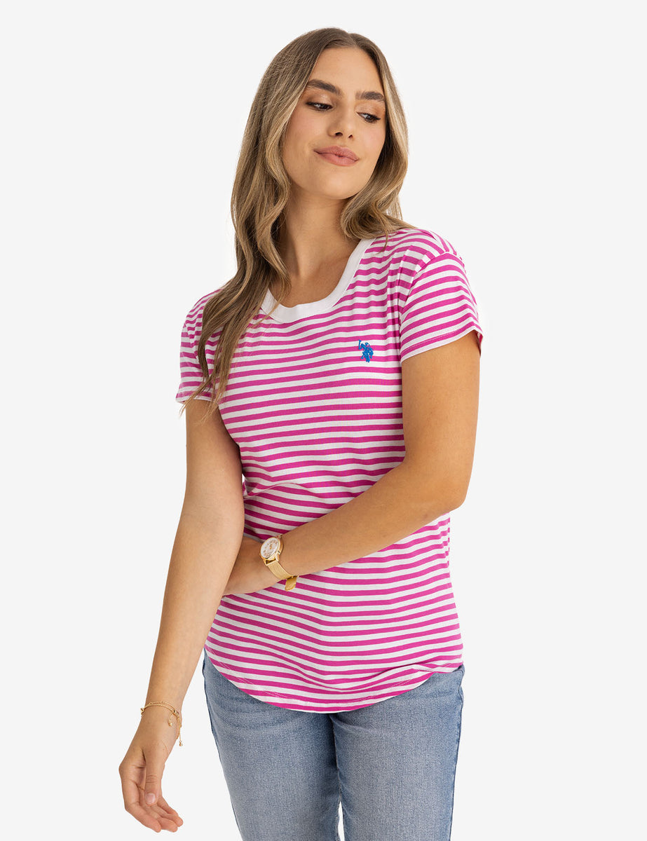 CONTRAST RINGER STRIPE CREW T-SHIRT– U.S. Polo Assn.