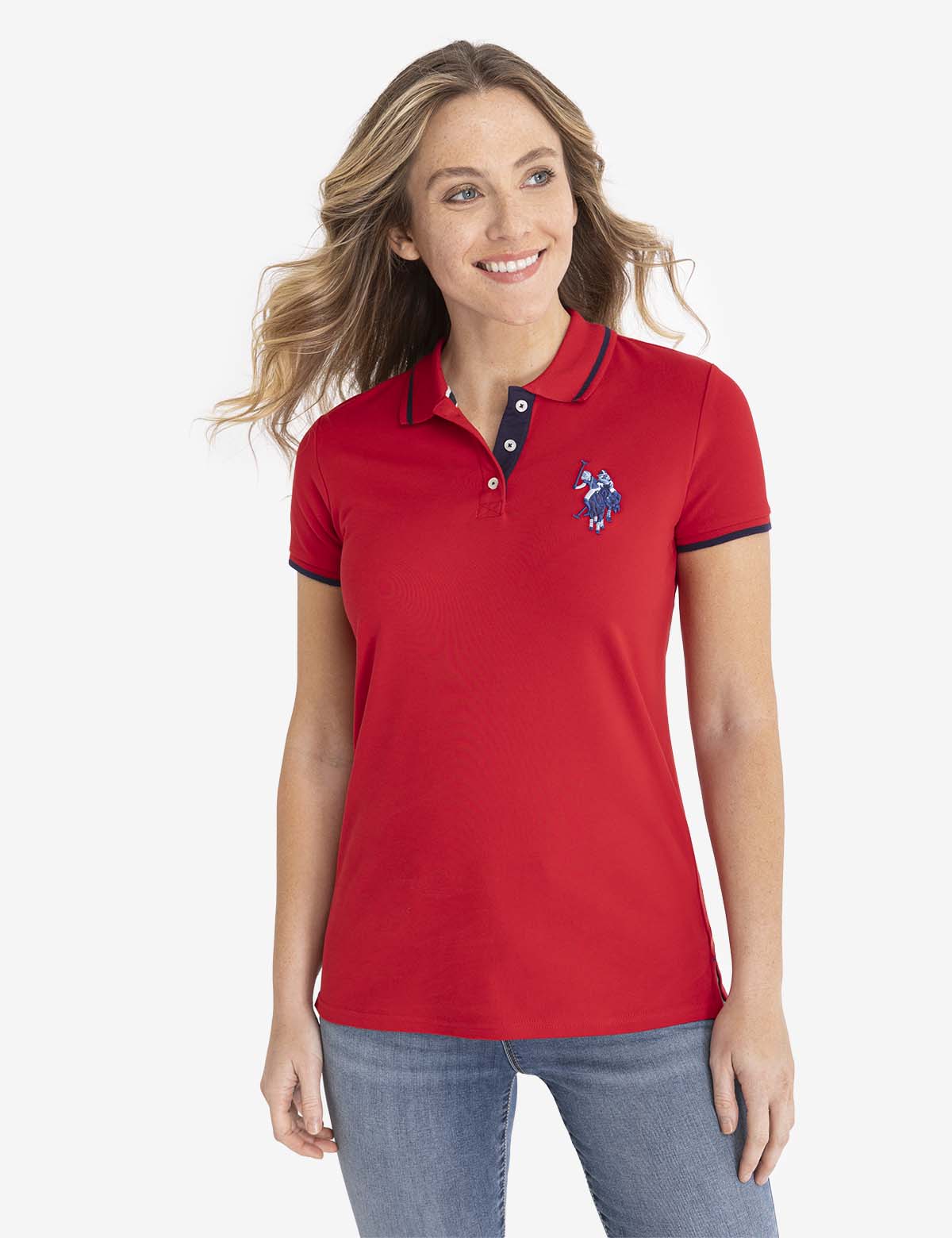 MULTI-TONAL LOGO SOLID POLO SHIRT– U.S. Polo Assn.