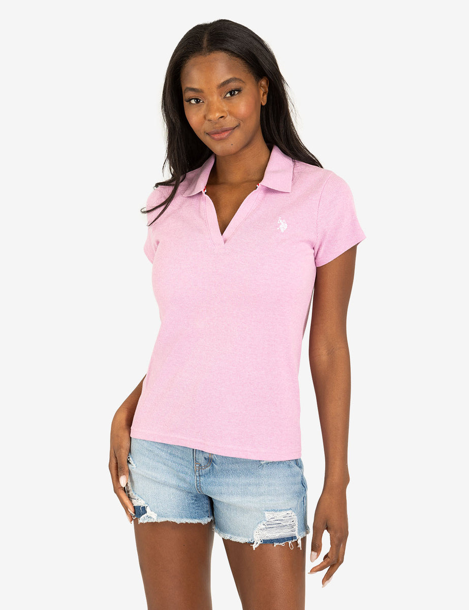 SPLIT NECK RIBBED POLO SHIRT– U.S. Polo Assn.