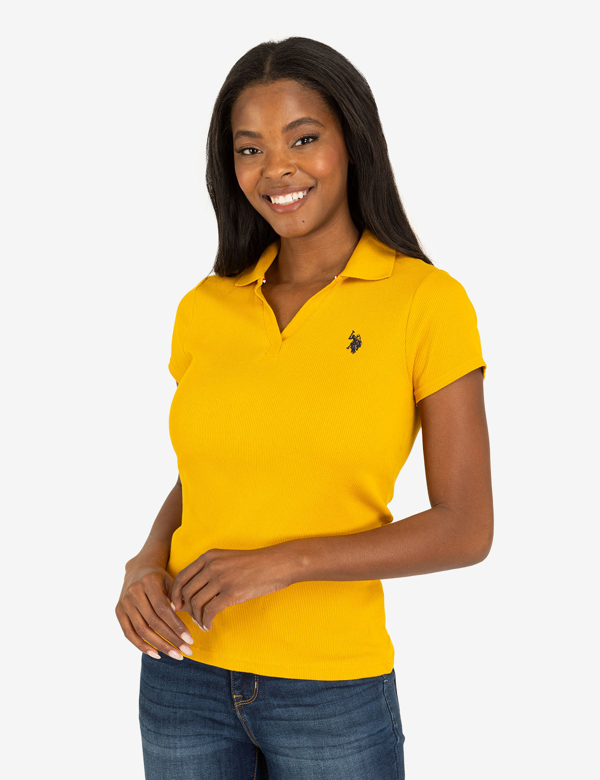 SPLIT NECK RIBBED POLO SHIRT– U.S. Polo Assn.