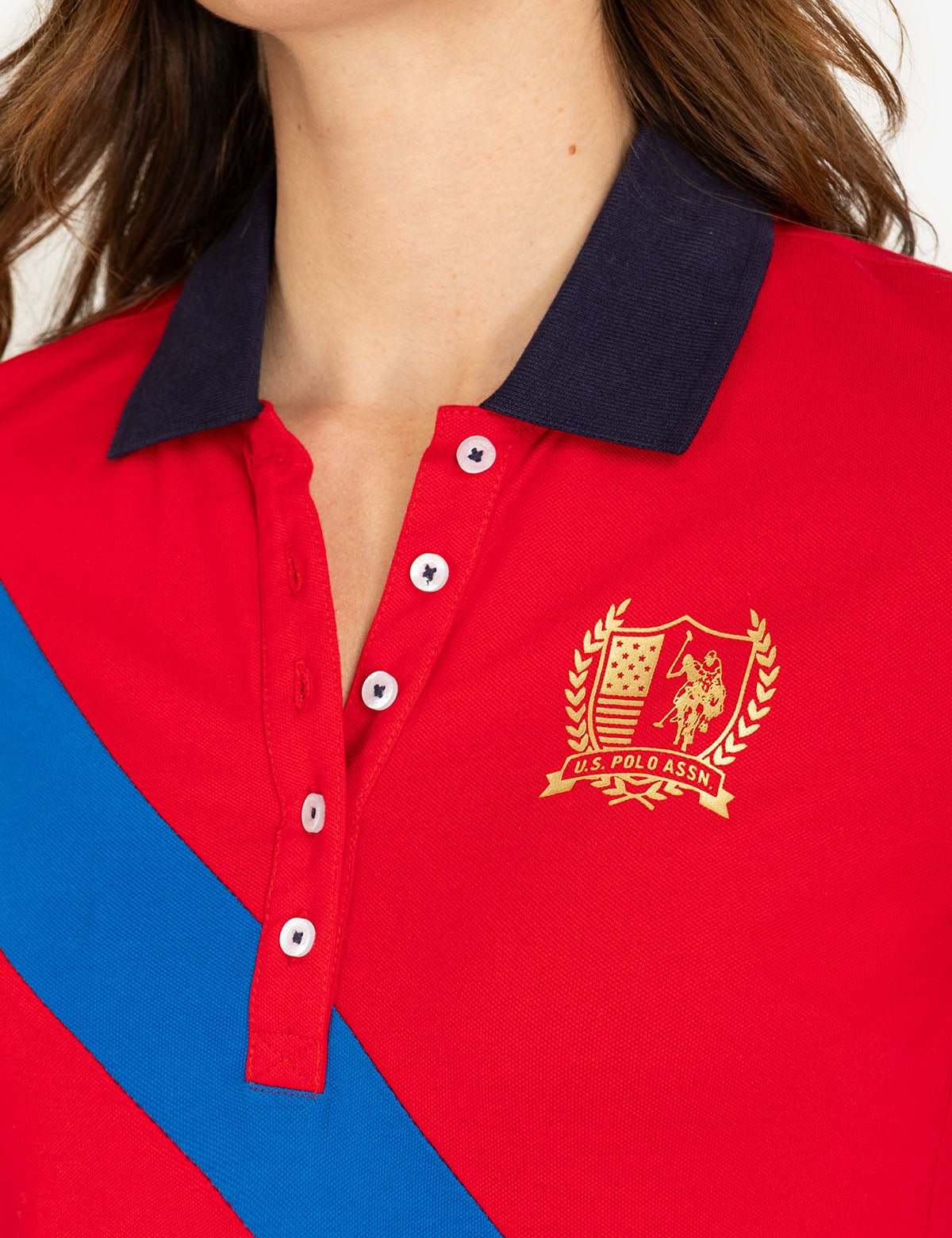 METALLIC CREST SASH POLO SHIRT– U.S. Polo Assn.
