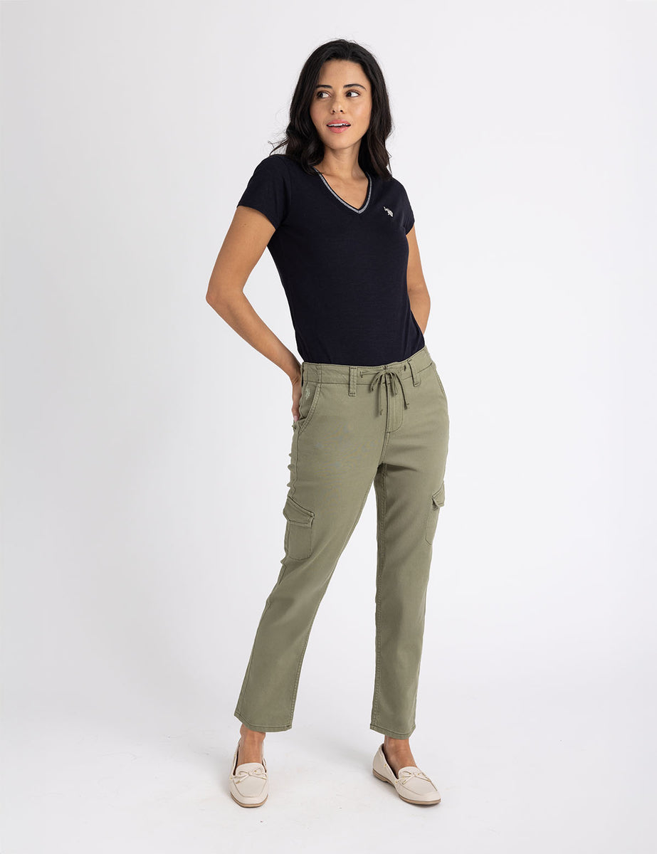 HIGH RISE CARGO DRAWSTRING PANT– U.S. Polo Assn.