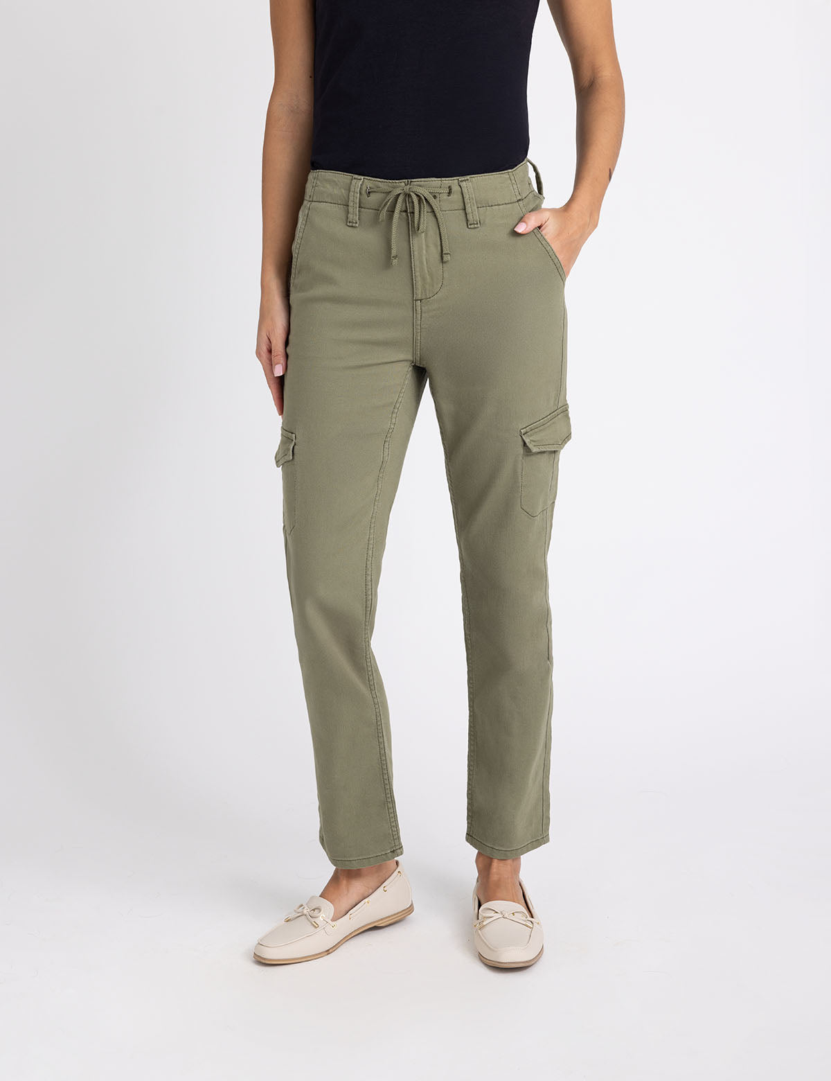 HIGH RISE CARGO DRAWSTRING PANT– U.S. Polo Assn.